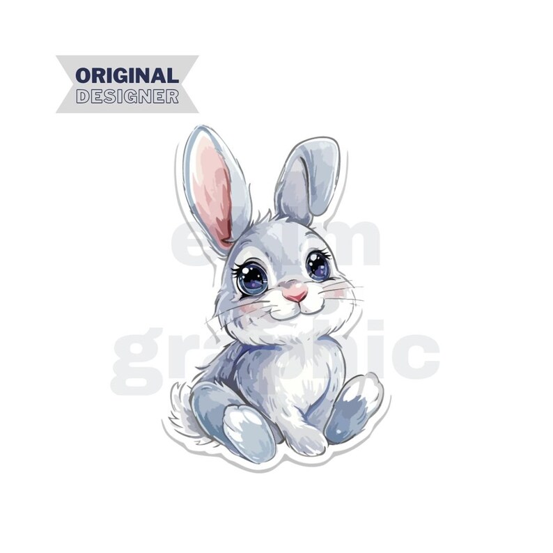 Cute Rabbit SVG PNG JPG Rabbit Clipart Animal Sticker Digital Download ...