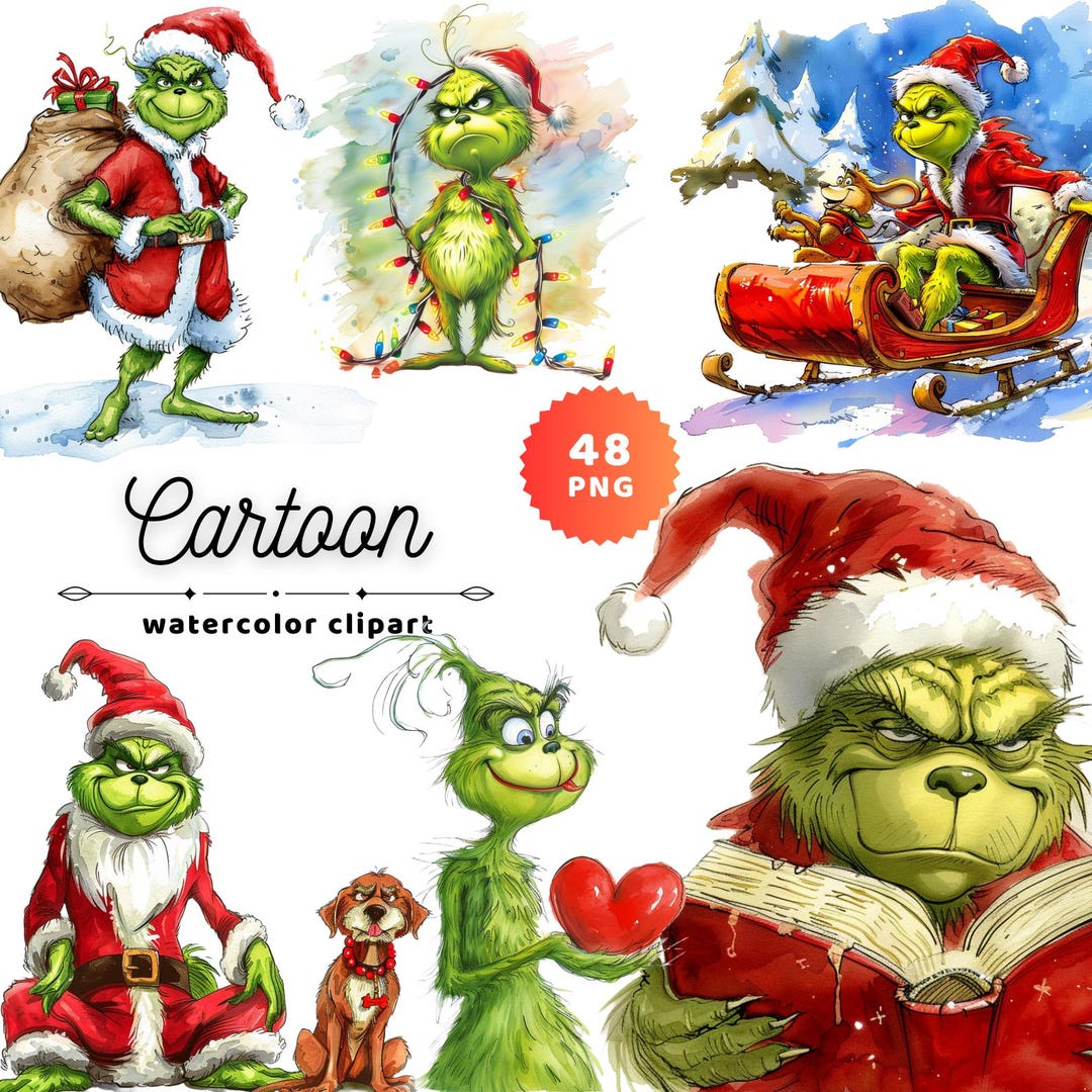 Cartoon Watercolor Clipart Cartoon PNG Clipart for Kids Funny ...