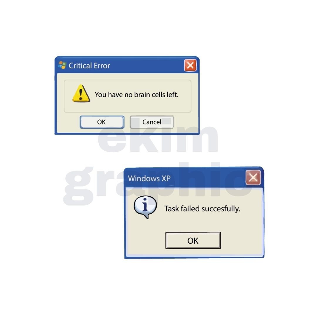 Funny Meme SVG PNG JPG Windows Errors Digital Download Sticker T-shirt ...