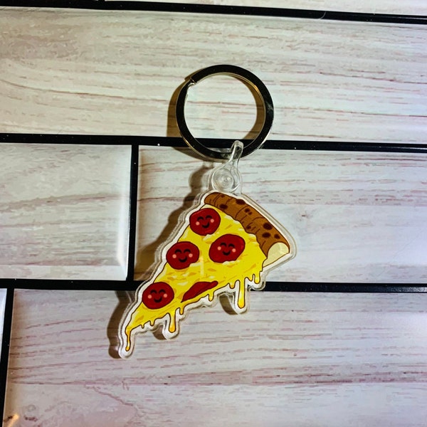 Pizza Keychain - Etsy