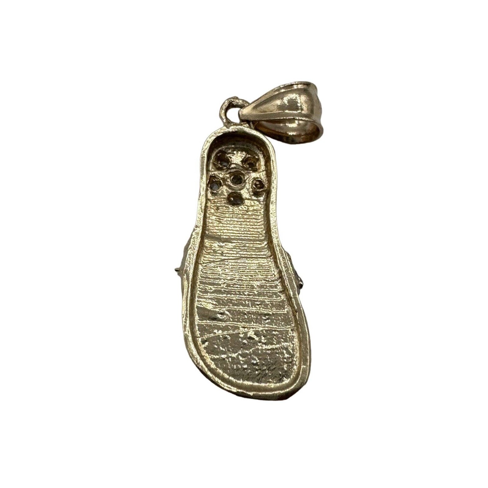 Vintage Estate 14k Yellow Gold Sandal MISC Charm / Pendant With Cubic ...