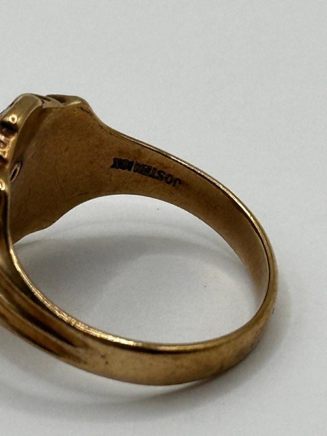 Vintage Class Ring - Retro 10k Yellow Gold Black Enamel High School ...
