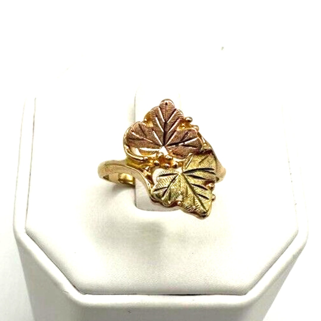 Estate 10K Gold Black Hills Leaves Grapes Ring Size 10 / 4g RI-162 - Etsy