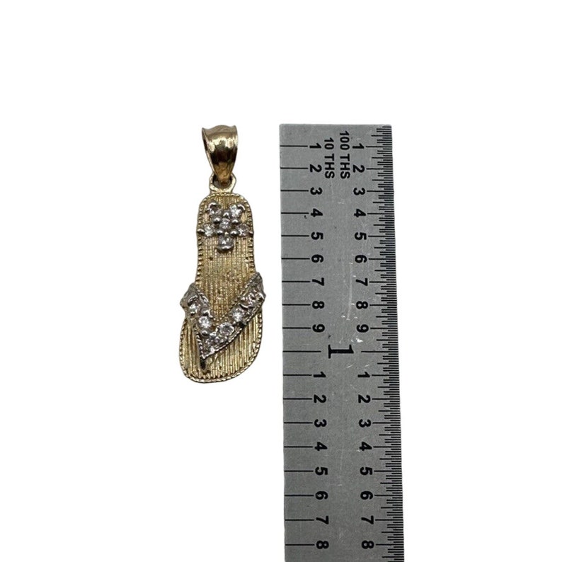 Vintage Estate 14k Yellow Gold Sandal MISC Charm / Pendant With Cubic ...