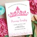 Princess Tiara Birthday Invitation, Princess Party Invitation, Pink ...