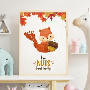 I'm Nuts About Daddy, Footprint Art, Fall Handprint Craft, Thanksgiving ...