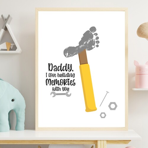 Hammer Footprint Art Father's Day Gift Birthday Gift for - Etsy