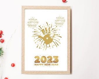 Happy New Year Handprint Art - Etsy