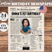 1st Birthday Newspaper Poster Sign, 1st Birthday Gift for Son or ...