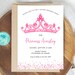 Princess Tiara Birthday Invitation, Princess Party Invitation, Pink ...