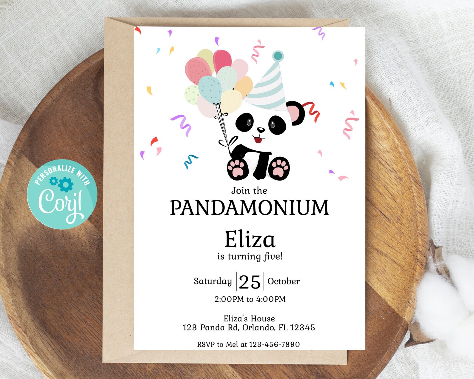 Editable Panda Birthday Party Invitation Pandamonium Birthday - Etsy