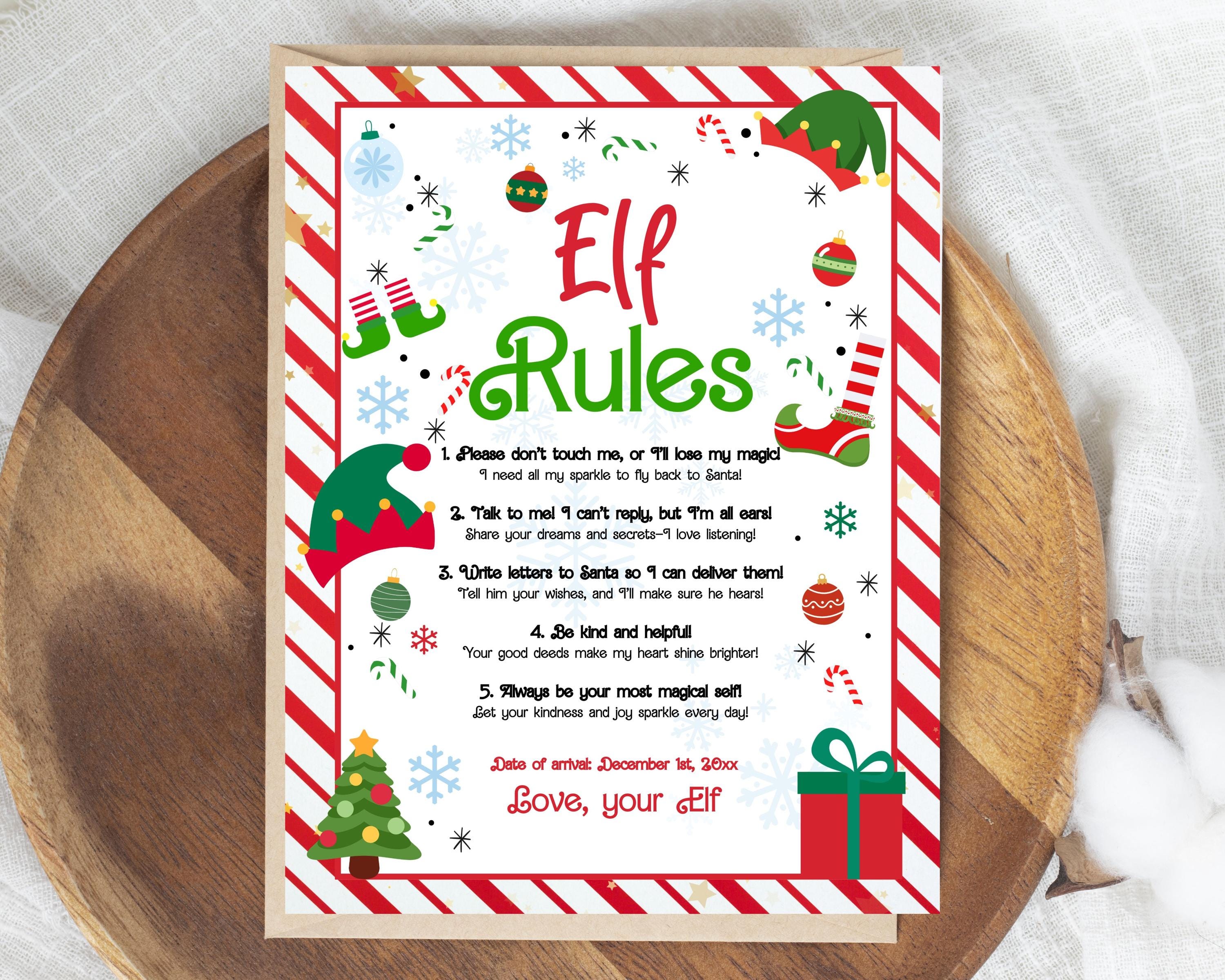 Editable Rules Letter, Elf Rules and Surveillance Camera Sign, Elf ...