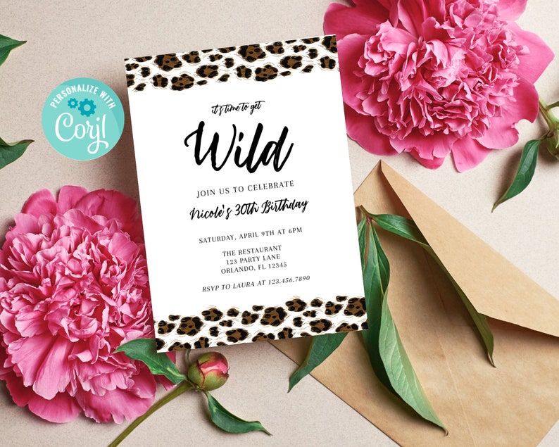 Time to Get Wild Party Invitation Leopard Print Invite - Etsy