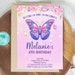 Purple Butterfly Birthday Invitation Purple Lover Birthday - Etsy
