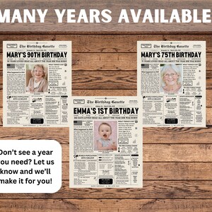 55th Birthday Newspaper Poster Sign, 55th Birthday Gift for Men or ...