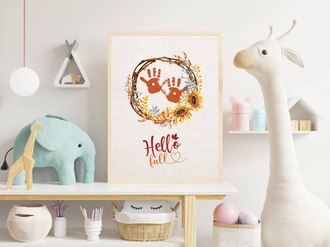 Fall Wreath Handprint Art, Hello Fall, First Fall Crafts, Cute ...