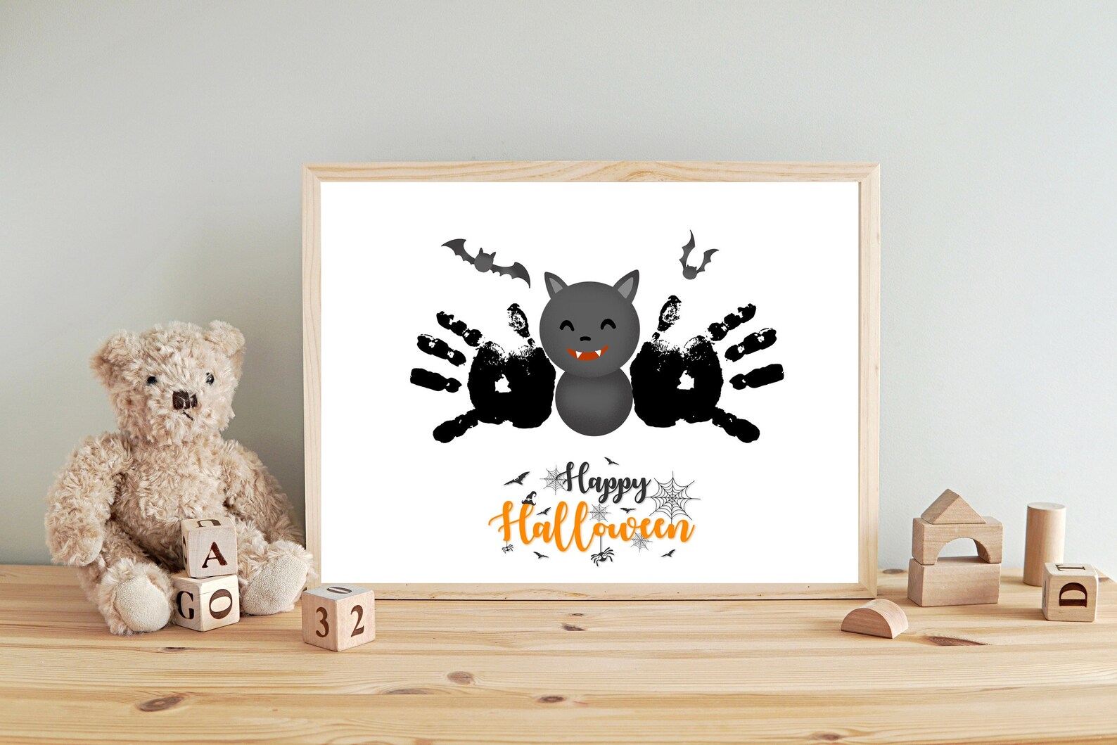 Halloween Bat Handprint Art, Halloween Printable, Halloween Handprint ...