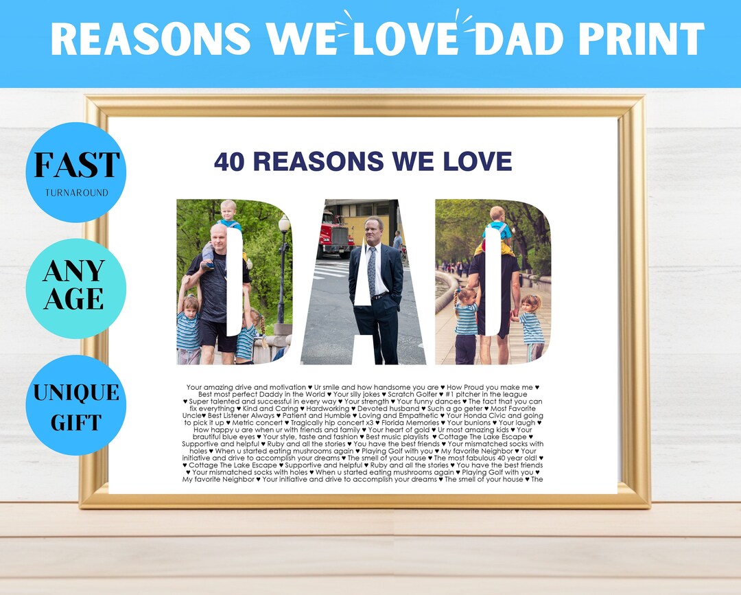 Personalized Father's Day Gifts, Reasons We Love Dad, Custom Birthday ...