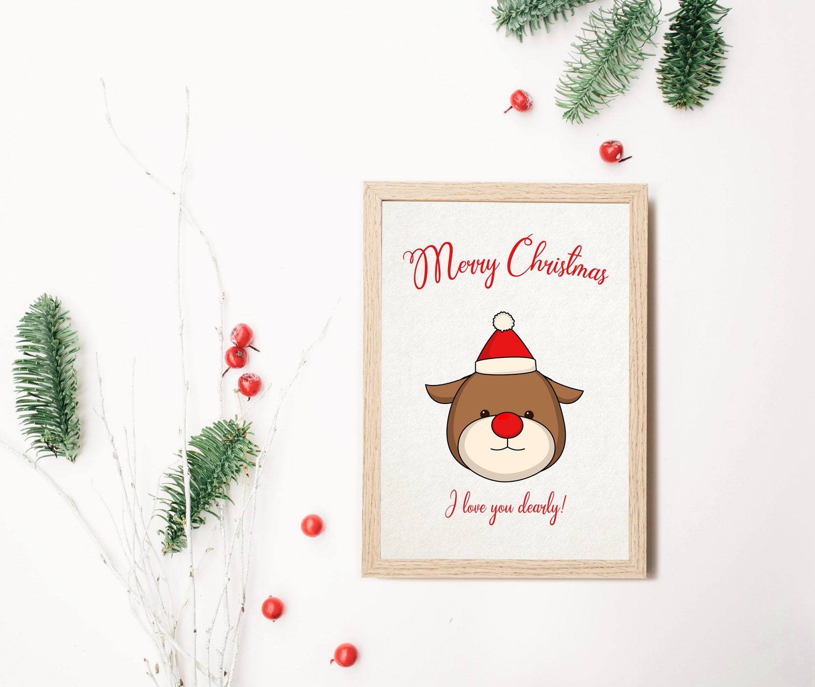 Christmas Reindeer Handprint Art, I Love Your Dearly Merry Christmas ...