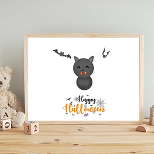Halloween Bat Handprint Art, Halloween Printable, Halloween Handprint ...