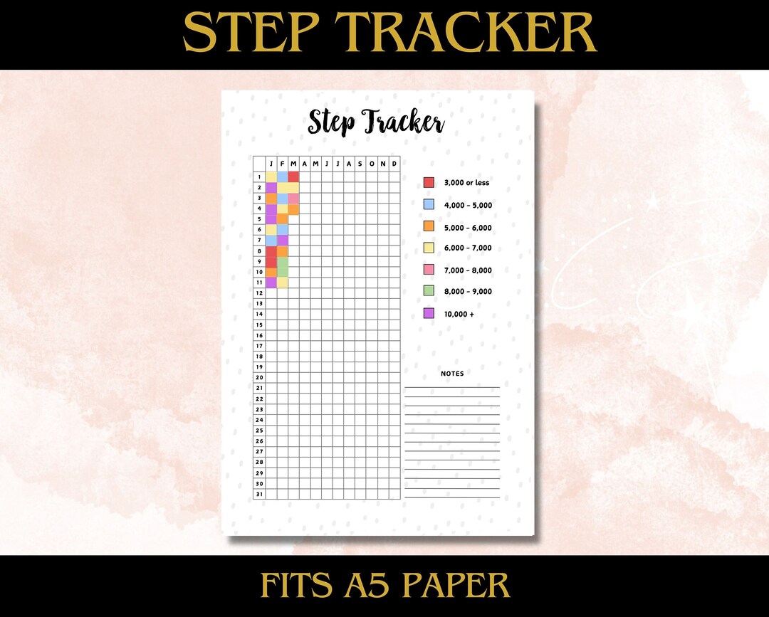 Step Tracker, A5 Journal Page, Printable Tracker, Health Tracker ...