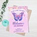 Purple Butterfly Birthday Invitation Purple Lover Birthday - Etsy