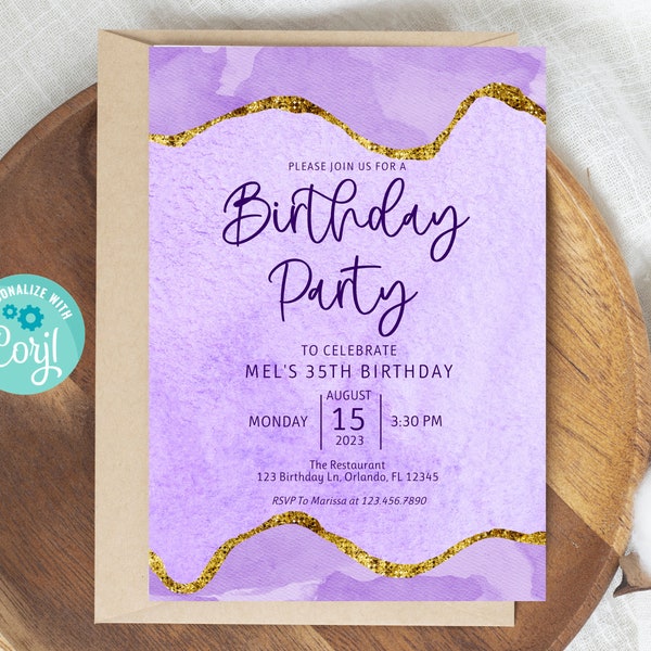 Purple Graduation Birthday Invitations - Etsy