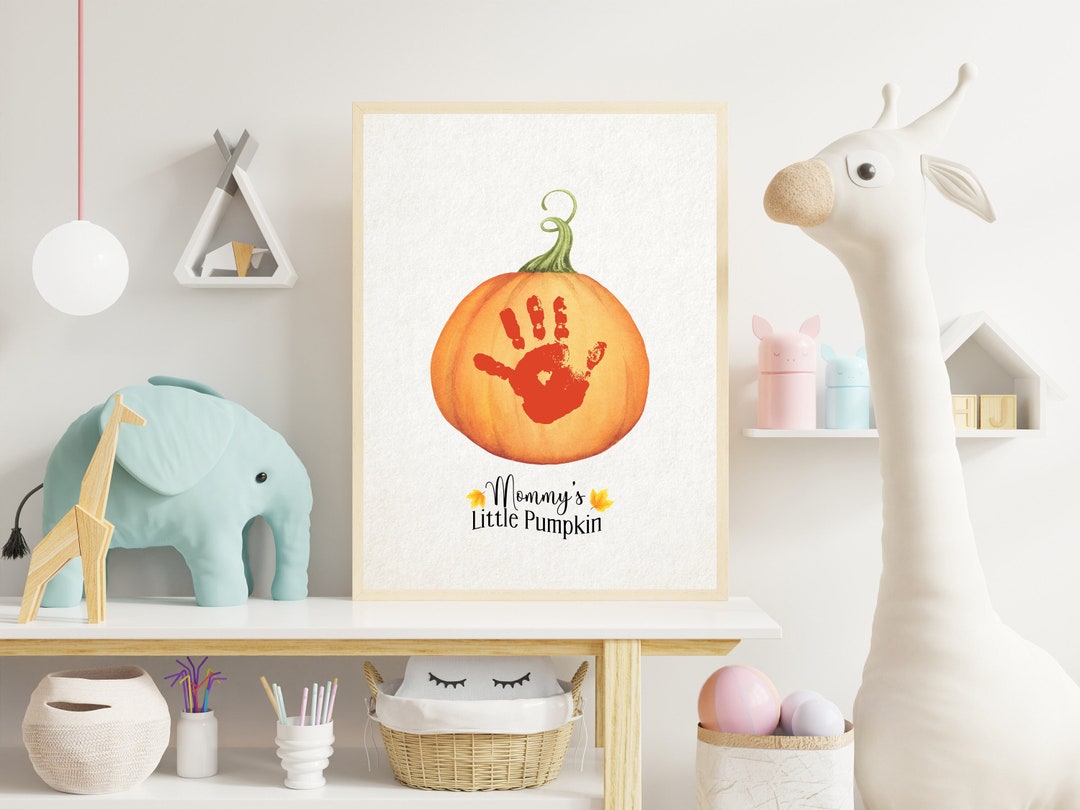 Mommys Little Pumpkin Handprint Art, Pumpkin Printable, Halloween ...