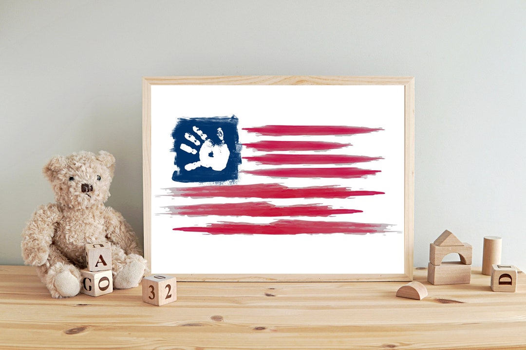American Flag Handprint Art, Happy 4th of July, Handprint Art ...