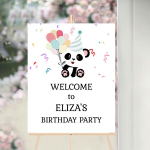 Editable Panda Birthday Party Sign, Pandamonium Birthday Party, Panda ...