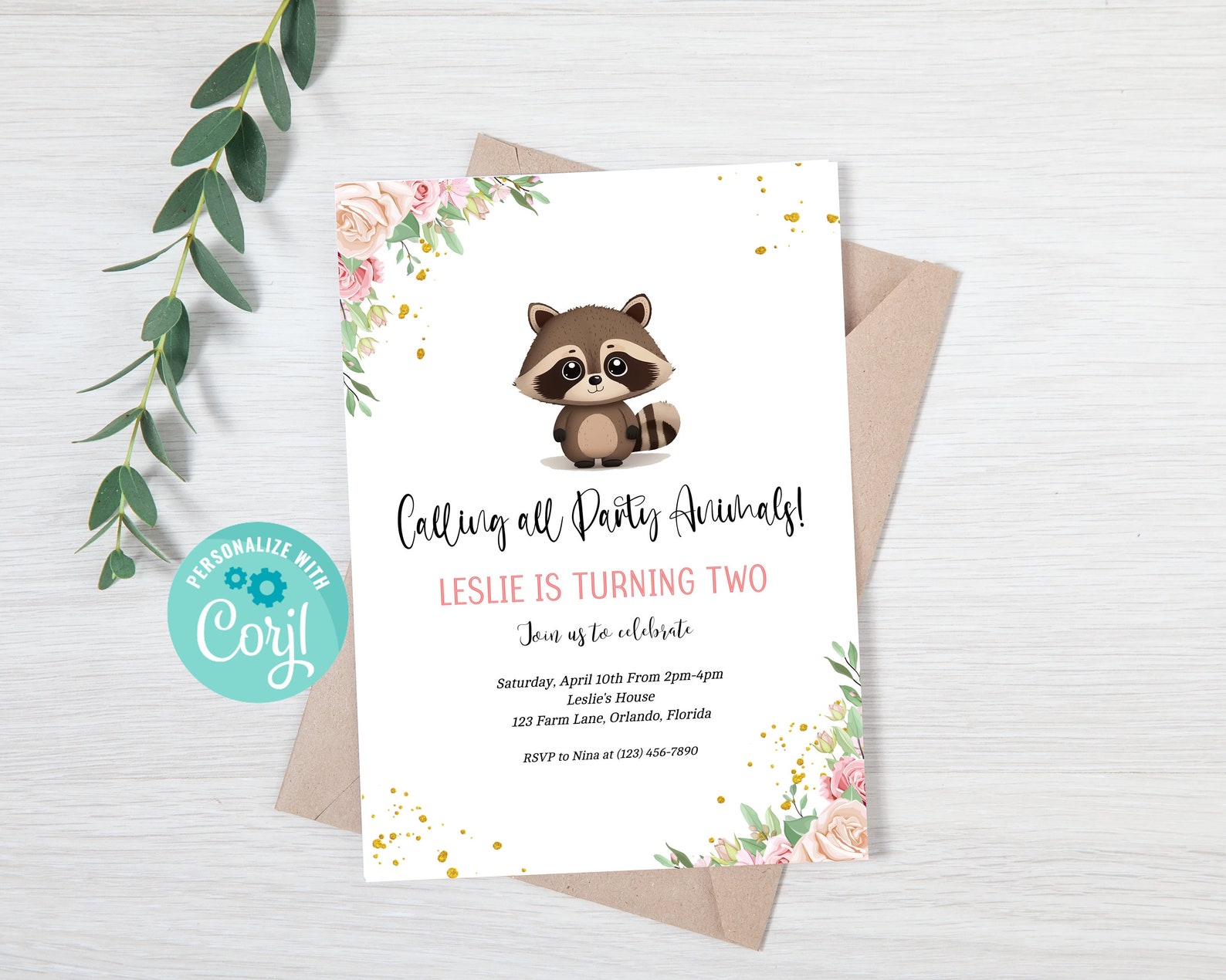 Editable Birthday Party Invitation Calling All Party Animals - Etsy
