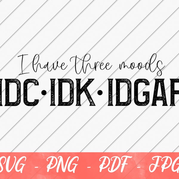 My Three Moods Svg - Etsy