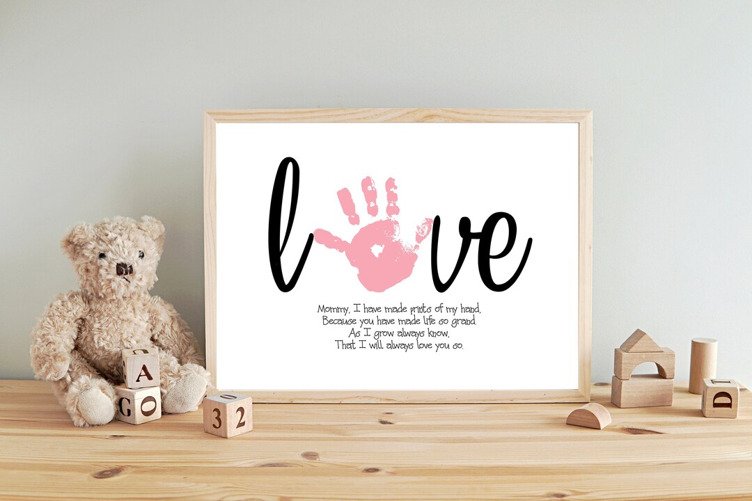 Handprint Art, Gift for Mom or Grandma, Mom Poem, Kids Art, Sibling ...
