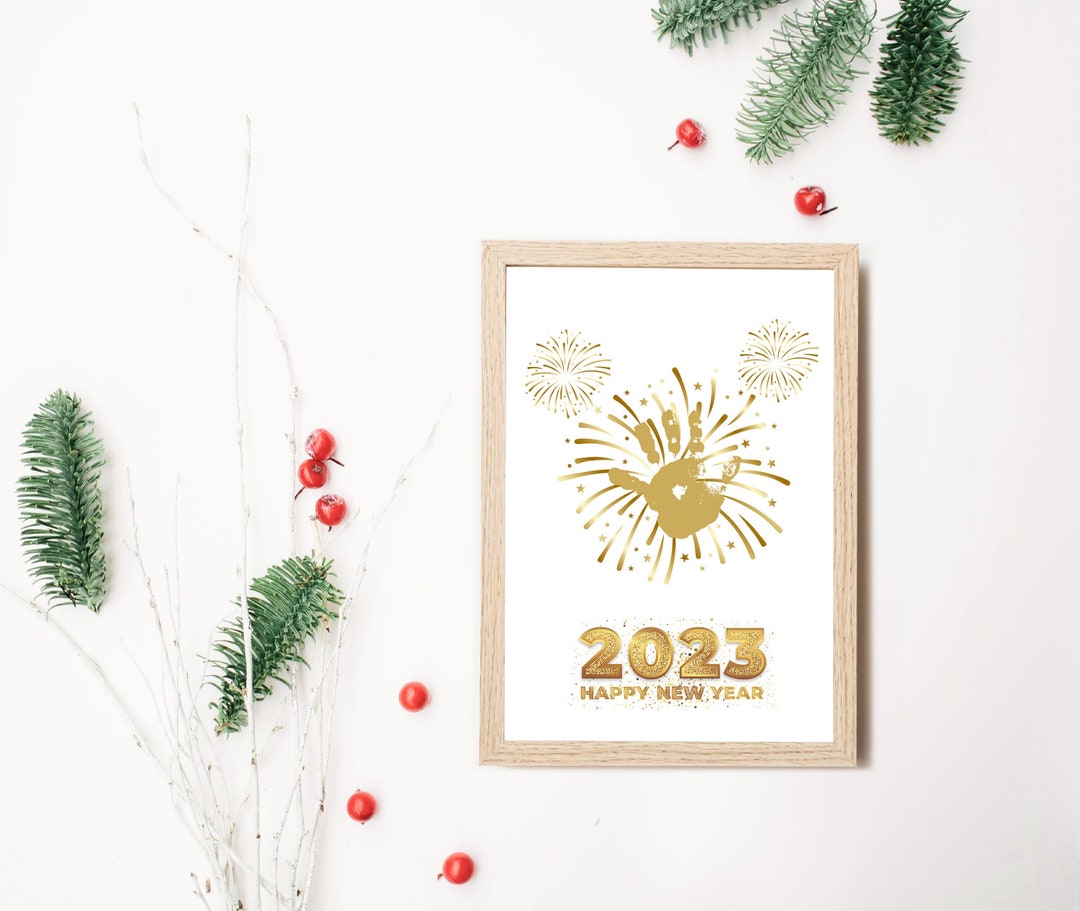 Happy New Year Handprint Art, New Years Eve Fireworks, Handprint Art ...