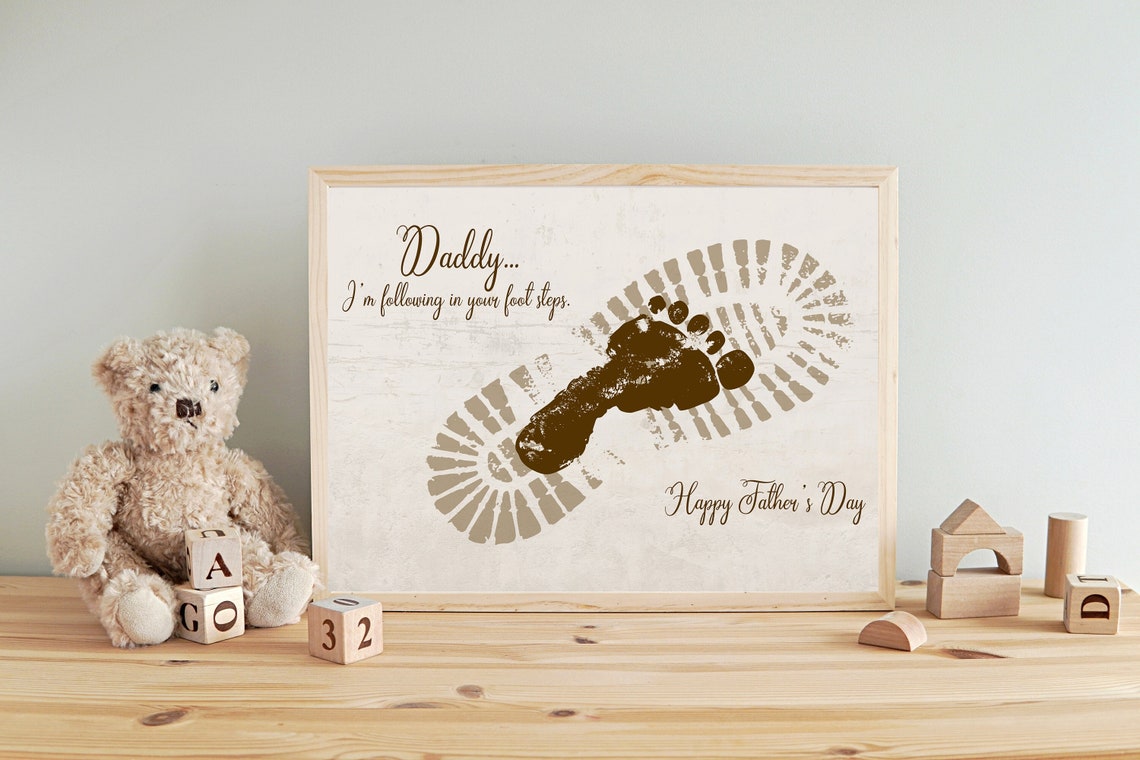 Following in Your Footsteps Handprint Art Footprint Art Dad - Etsy