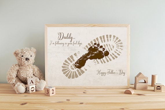Following in Your Footsteps Handprint Art Footprint Art Dad - Etsy