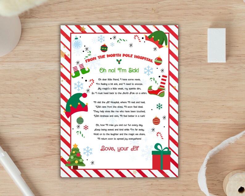 Editable Elf Recovery Letter, Elf Touched, Elf Lost Magic, Elf I'm Sick ...