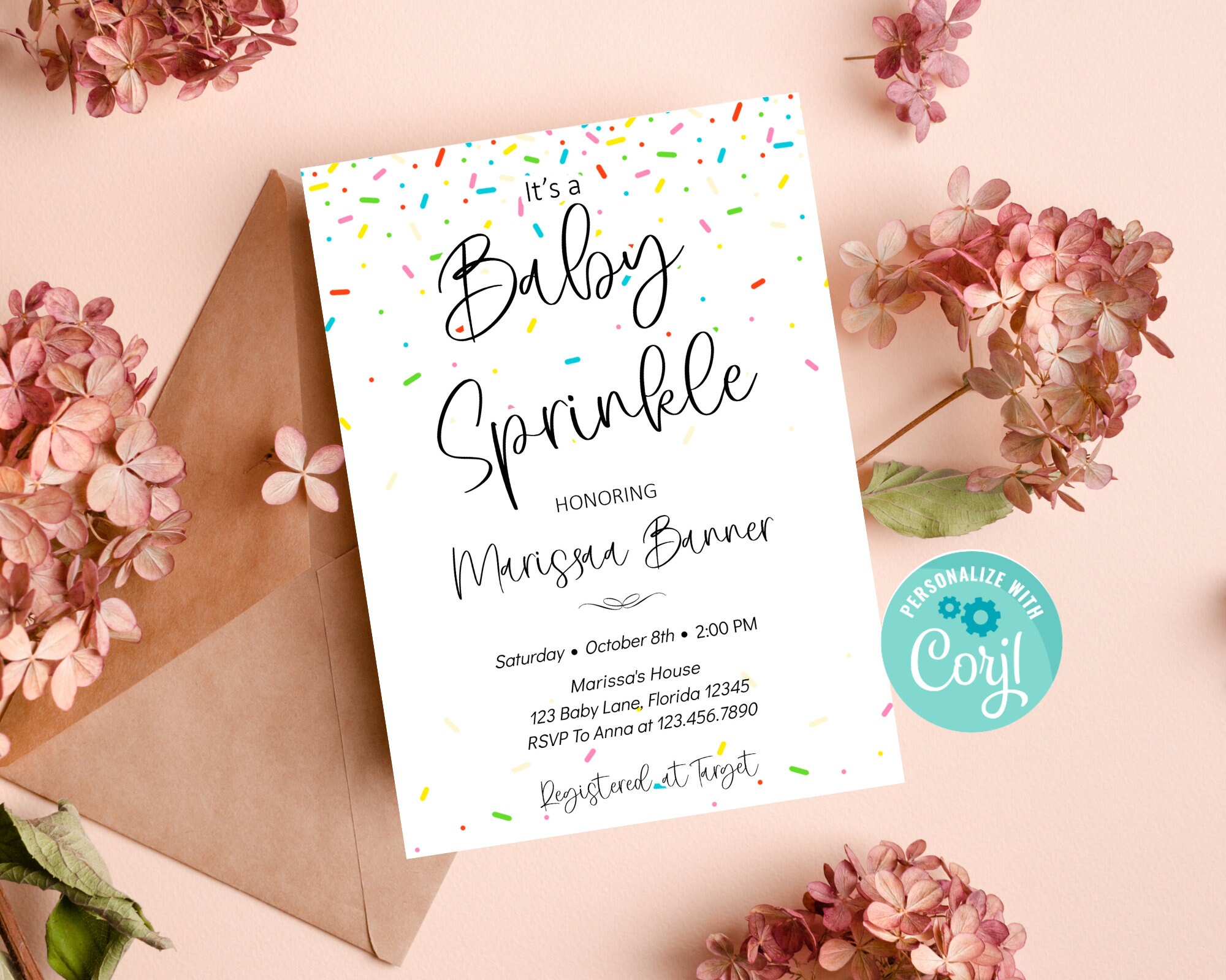 Editable Baby Sprinkle Invitation Baby Shower Invite - Etsy