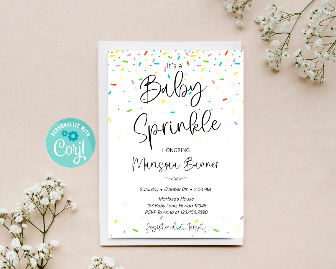 Editable Baby Sprinkle Invitation Baby Shower Invite - Etsy