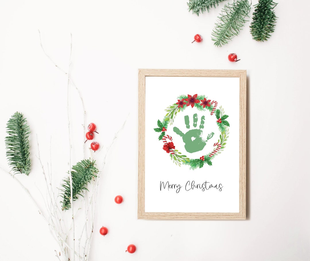 Christmas Wreath Handprint Art, Merry Christmas Handprint Art, Kids Art ...