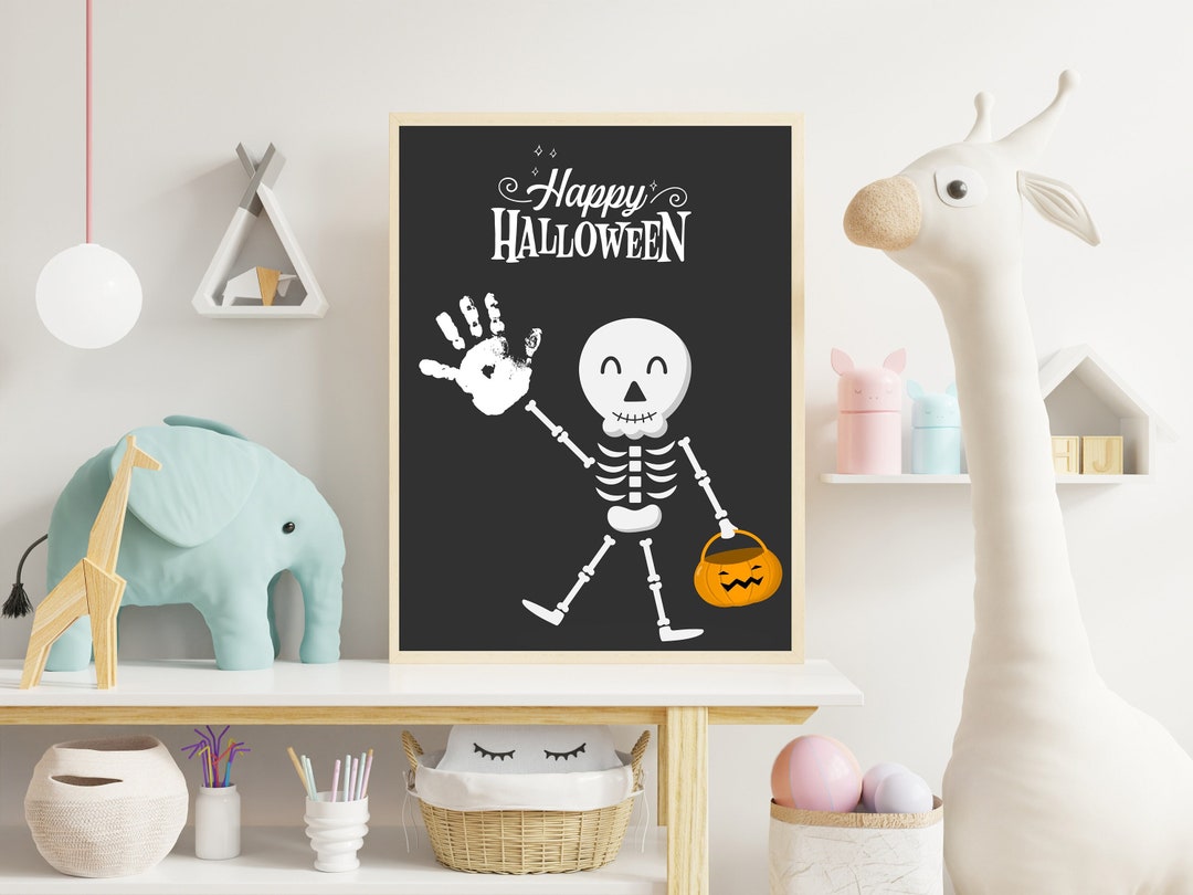 Happy Halloween Handprint Art, Halloween Printable, Halloween Handprint ...