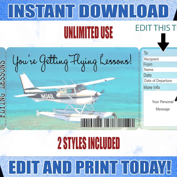 Flying Lesson Gift - Etsy