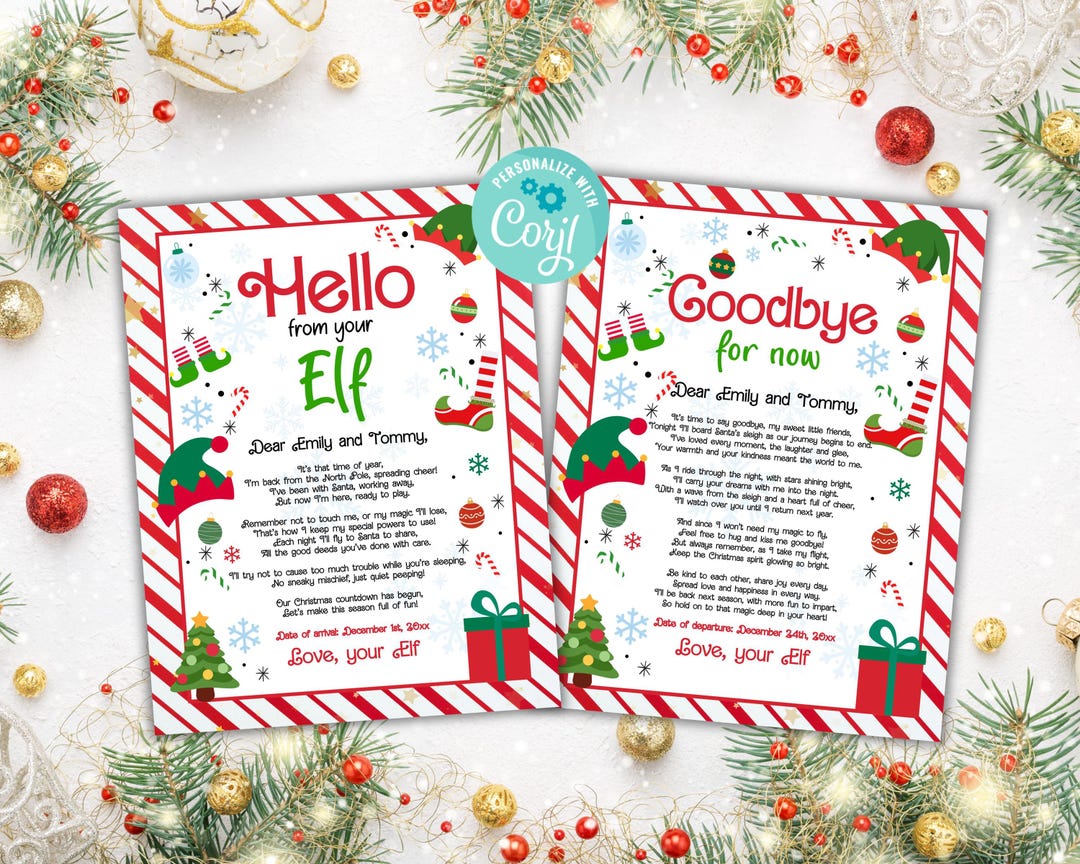 Editable Elf Letter Bundle, Elf Arrival Letter, Elf Goodbye Letter, Elf ...
