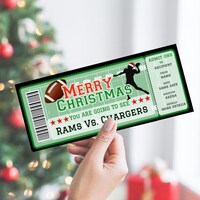 Physical Custom Football Game Ticket, Personalized Football Ticket ...
