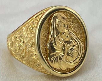Virgin Mary Men Ring - Etsy