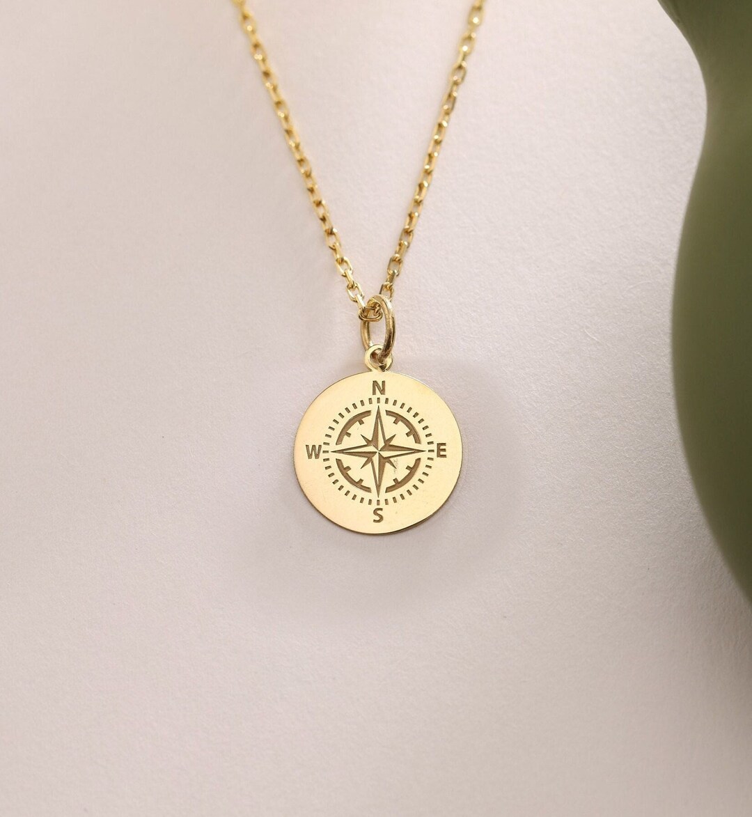 Compass Silver Pendant , Silver Compass Necklace , Compass Charm Silver ...
