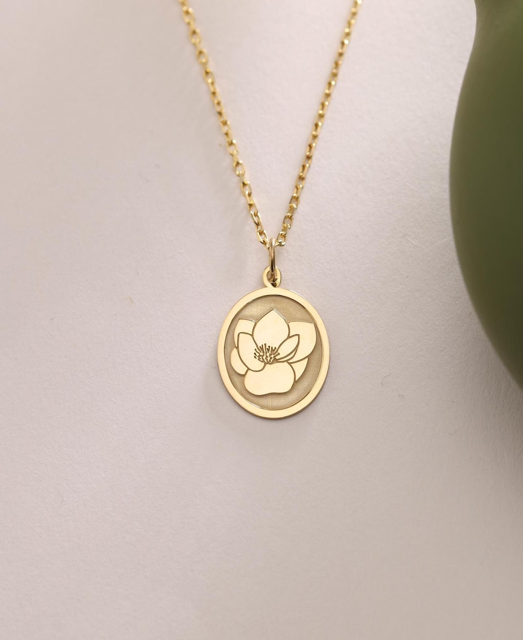 Magnolia Silver Pendant , Silver Magnolia Necklace , Magnolia Silver ...