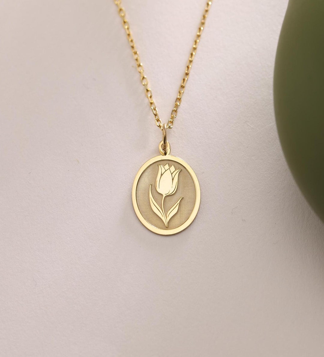 Tulip Silver Pendant , Silver Tulip Necklace , Tulip Charm Silver ...