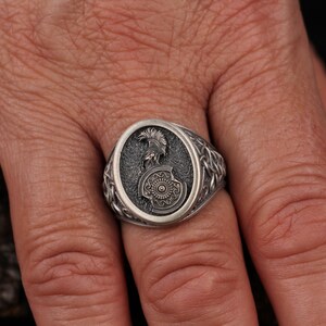 Spartan Ring Warrior Mens Ring , Leonidas Spartan Silver Ring , King ...