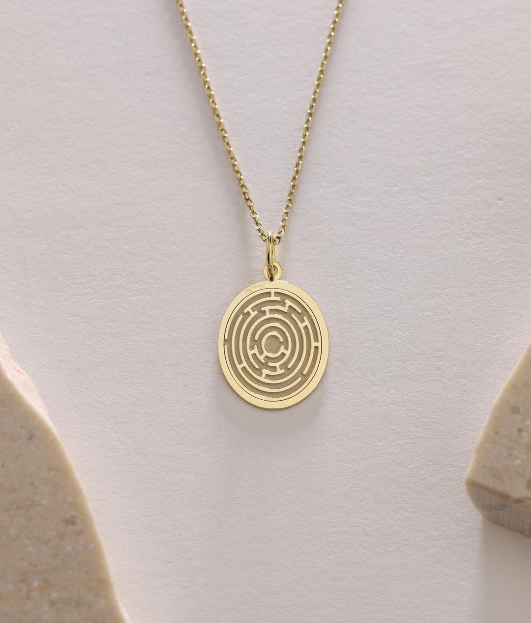 Labyrinth Silver Pendant , Silver Labyrinth Necklace , Labyrinth Charm ...